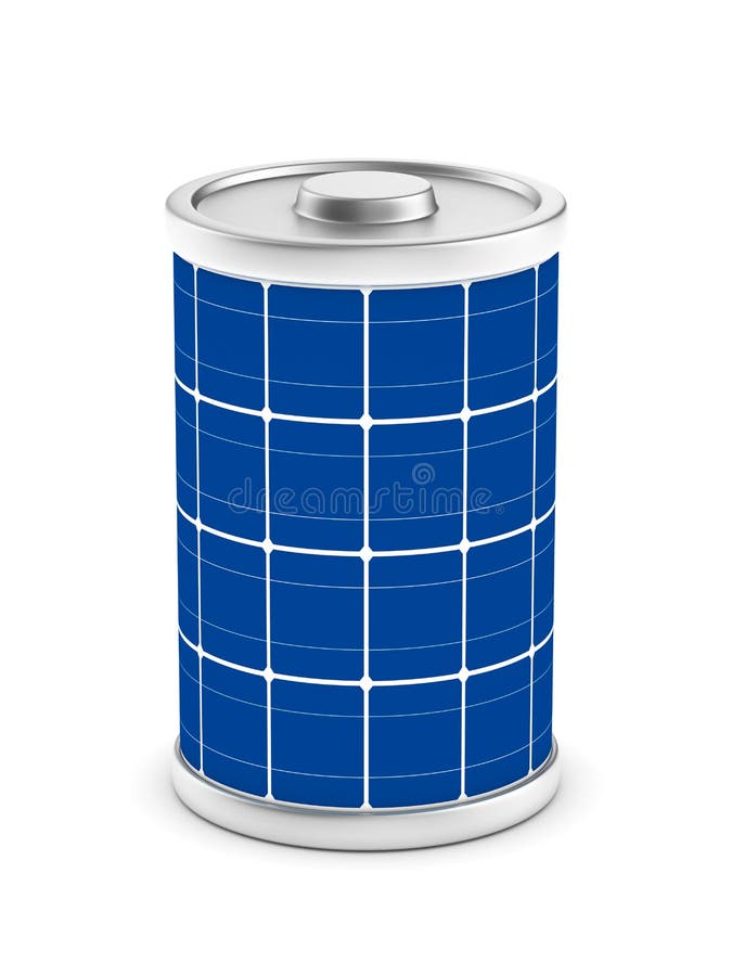 Solar Battery on Grass. Isolated 3d Stock Illustration - Illustration ...