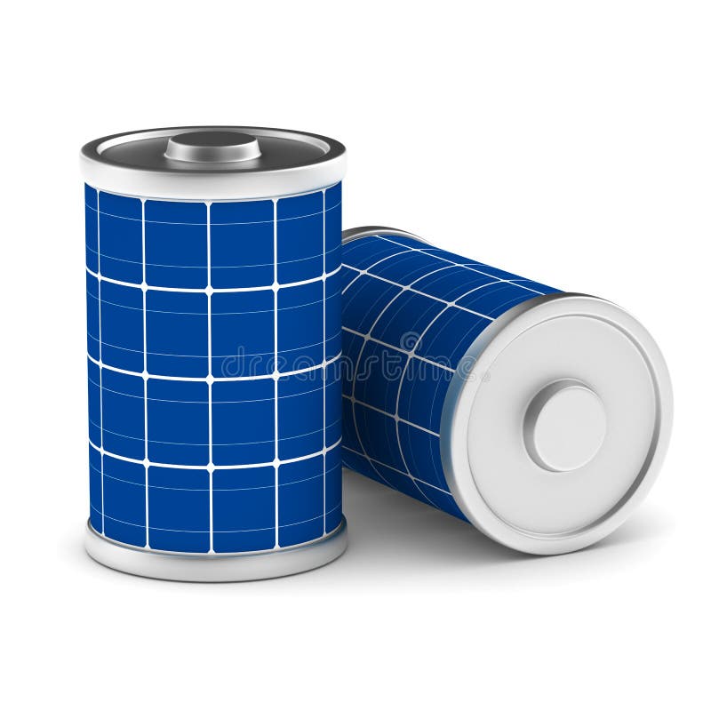 Solar Battery on White Background Stock Illustration - Illustration of ...