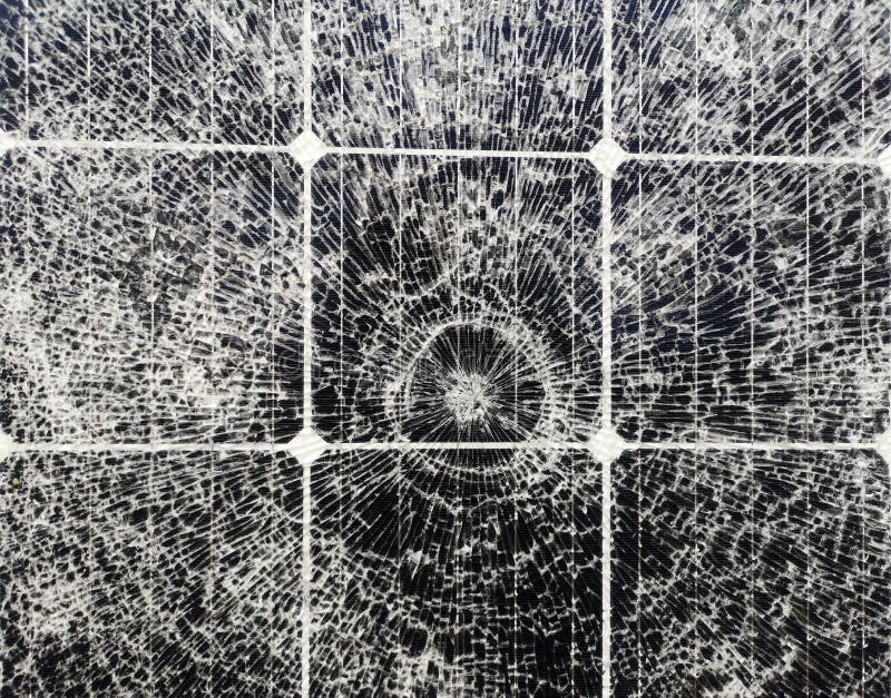 Shattered Solar Panel after Hail Stock Image - Image of damage, hail ...