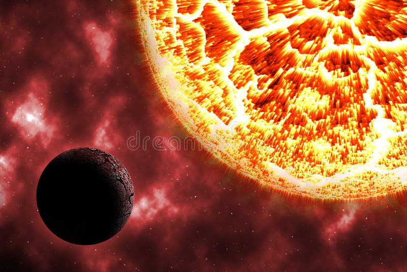 Dead Planet Earth without Water Stock Illustration - Illustration of ...