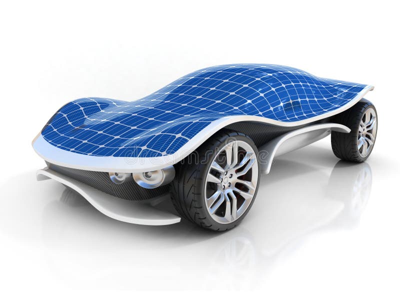 Solar Car 3d Isolated Illustration Stock Illustration - Illustration of ...