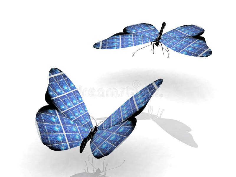 Solar cell butterfly stock illustration. Illustration of innovation ...