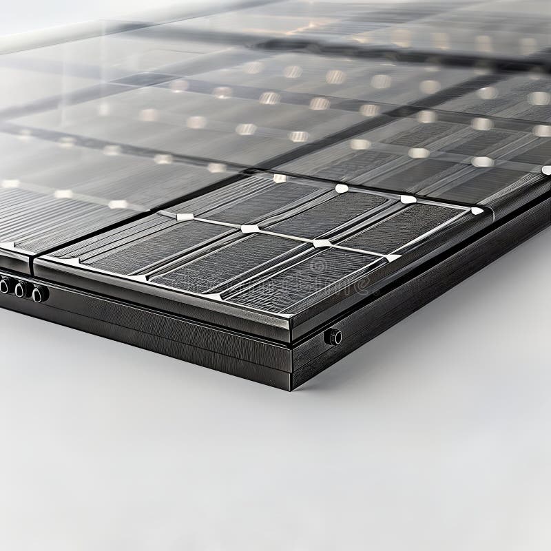 Solar Cell Close-Up: Detailed View of Solar Panel Surface Reflections ...