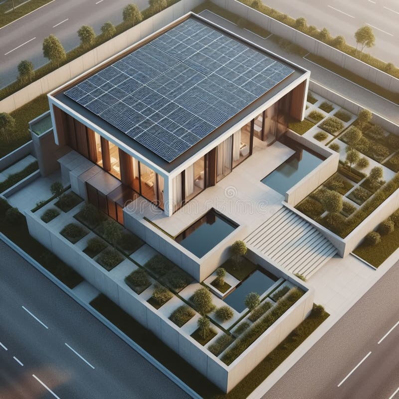 Solar cell energy house stock illustration. Illustration of home ...