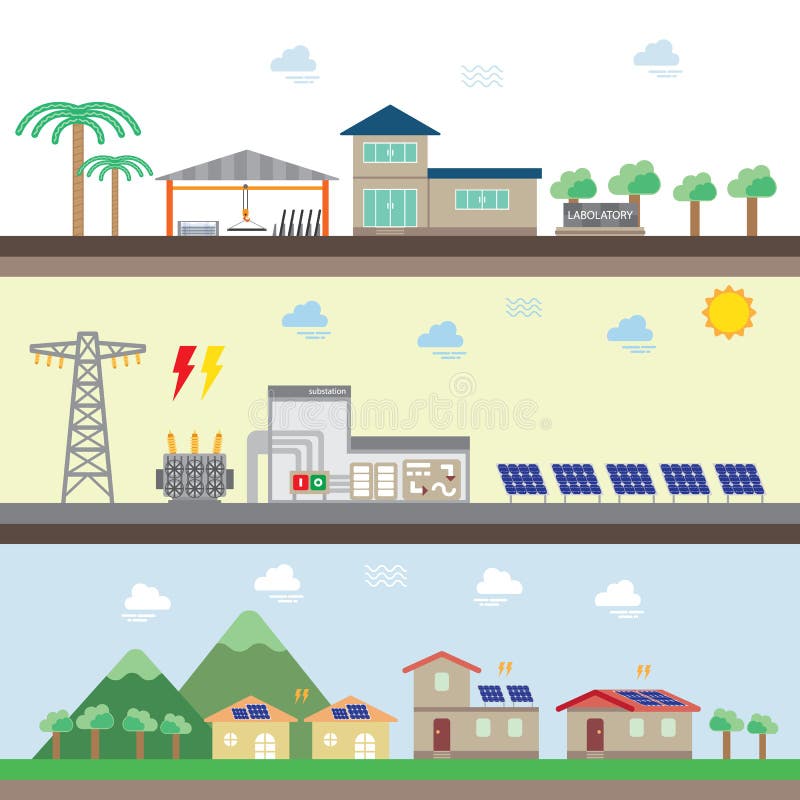 Solar cell graphic stock vector. Illustration of production - 60745807