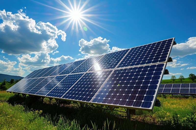 Solar Cell Green Energy Concept. Generative AI Stock Image - Image of ...