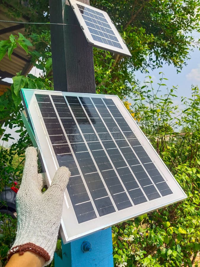 Solar Cell Home User for Light Bulbs or Small DC Appliances Stock Photo ...