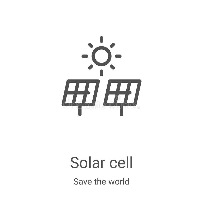 Solar Cell Icon Vector from Save the World Collection. Thin Line Solar ...