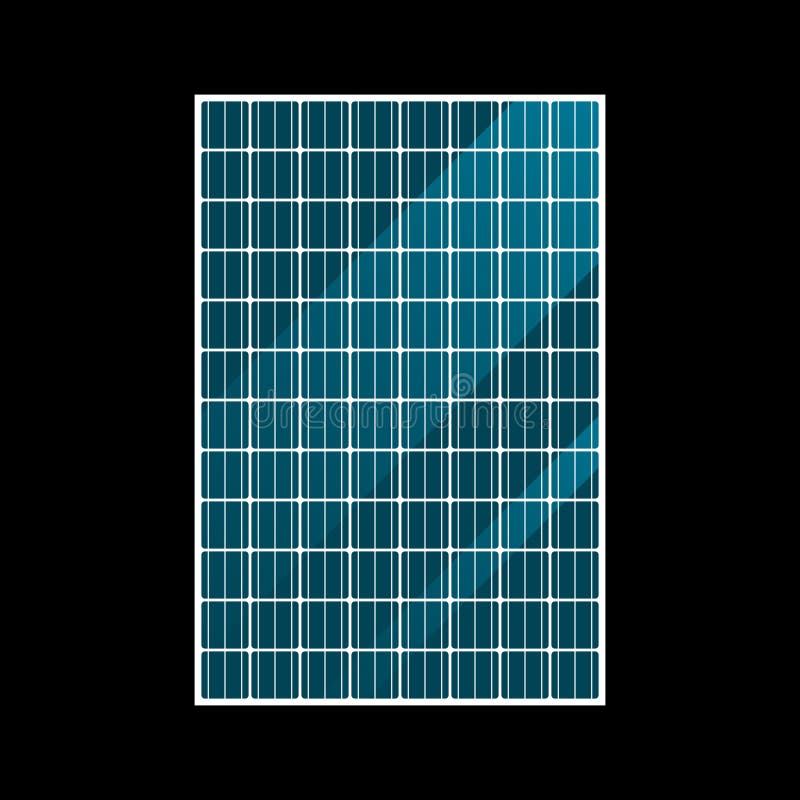 Solar Cell Panel Front View Surface. Stock Vector - Illustration of ...