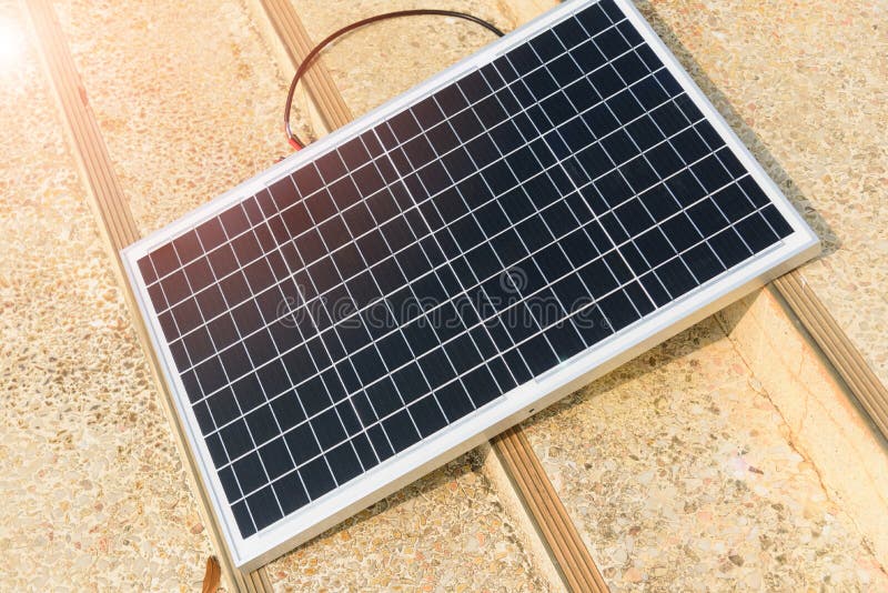 Solar Cell Panel on the Ground Stock Photo - Image of electricity ...