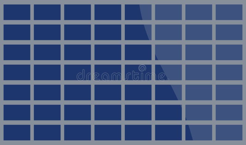 Solar Cell Panel with Shadow. Blue Mosaic Tile Background. Vector ...