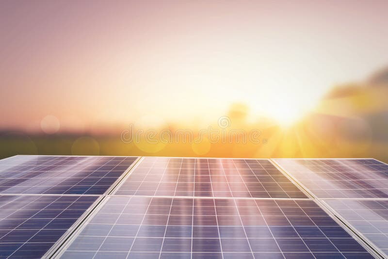 Solar Cell Panel and Sunrise Stock Image - Image of sunny, electrical ...