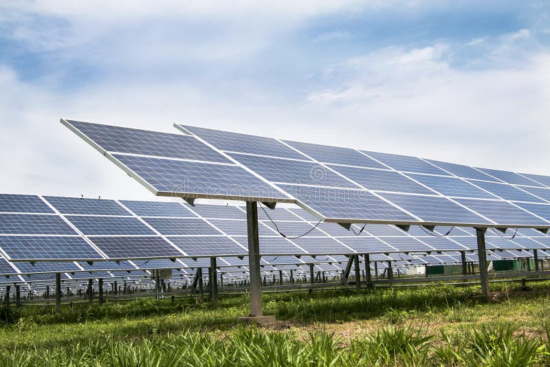 Solar cell panels farm stock image. Image of green, energy - 39935709