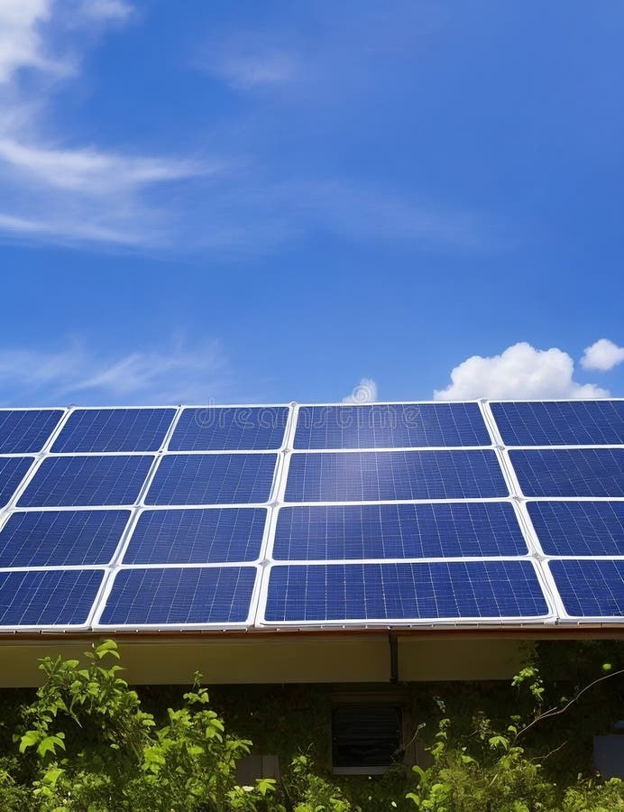 Solar Cell Panels System Close Up, Alternative Source of Electricity ...