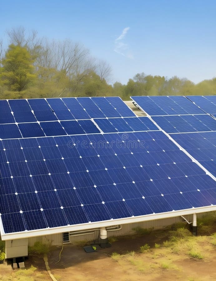 Solar Cell Panels System Close Up, Alternative Source of Electricity ...