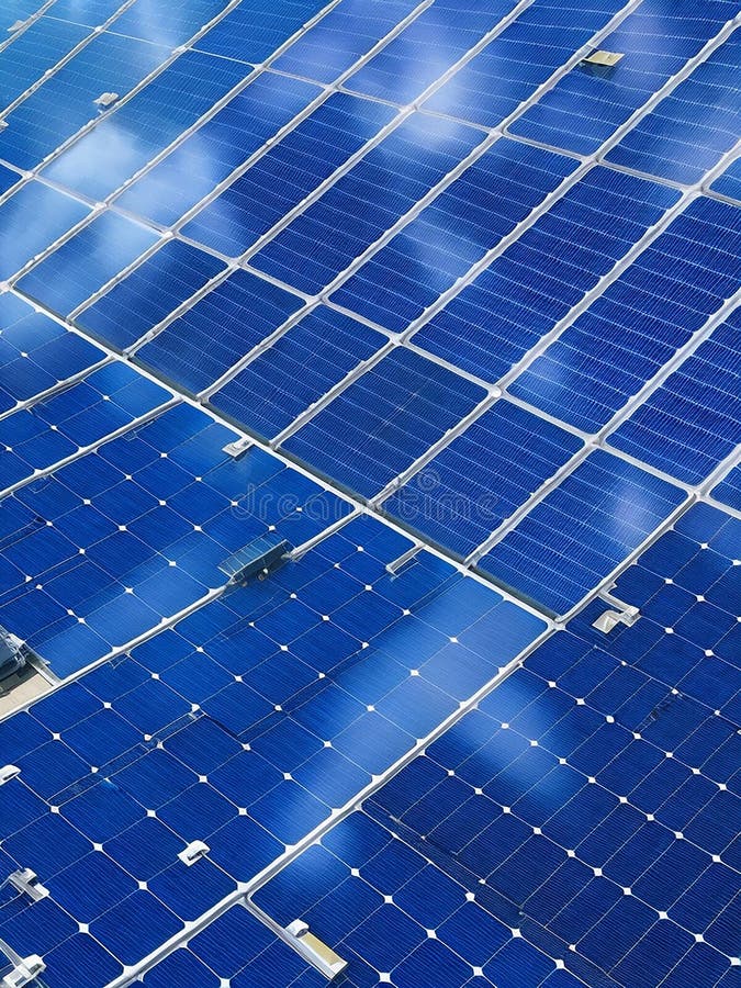 Solar Cell Panels System Close Up, Alternative Source of Electricity ...