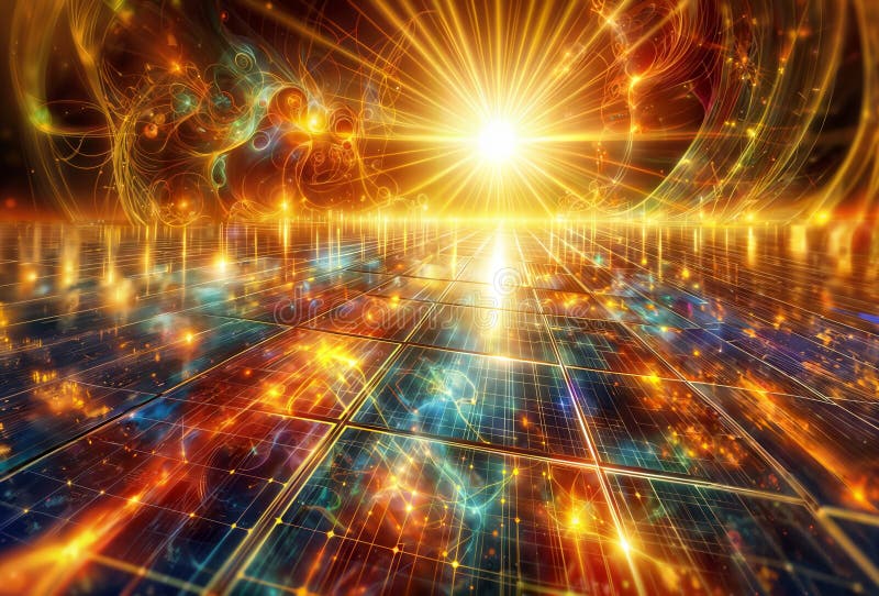 Solar Cell in Space, Computer Generated Abstract Background, 3d Render ...