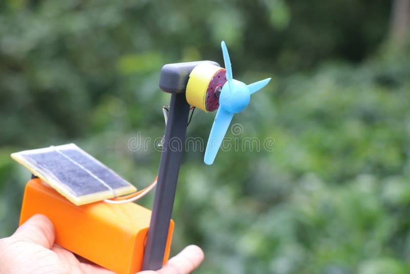 Solar Cell and Propeller Attached To a Small Dc Motor Makes a Small ...