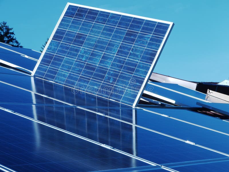 Photovoltaic cell roof stock image. Image of energy, electric - 47593961