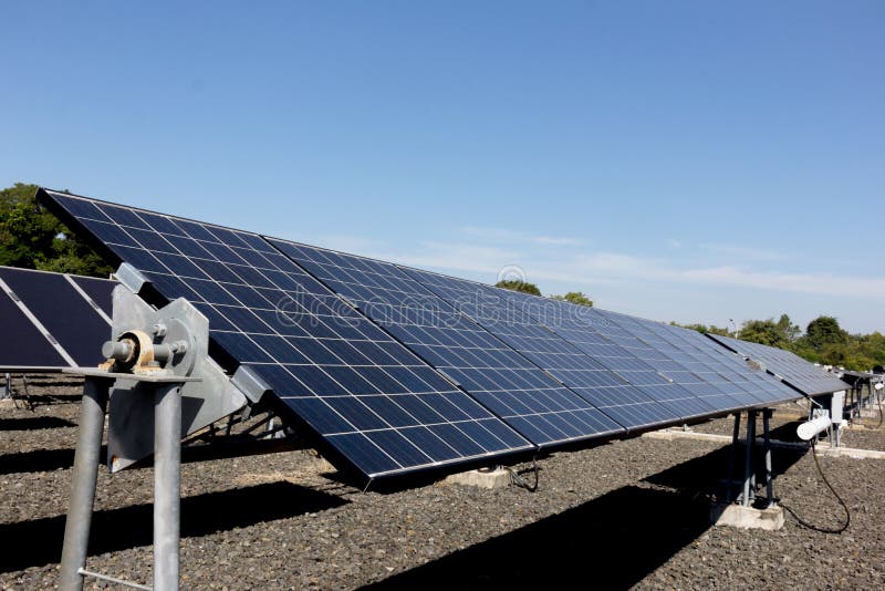 Solar Cells, Power Plant Using Renewable Solar Energy. Stock Image ...