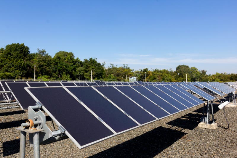 Solar Cells, Power Plant Using Renewable Solar Energy. Stock Photo ...