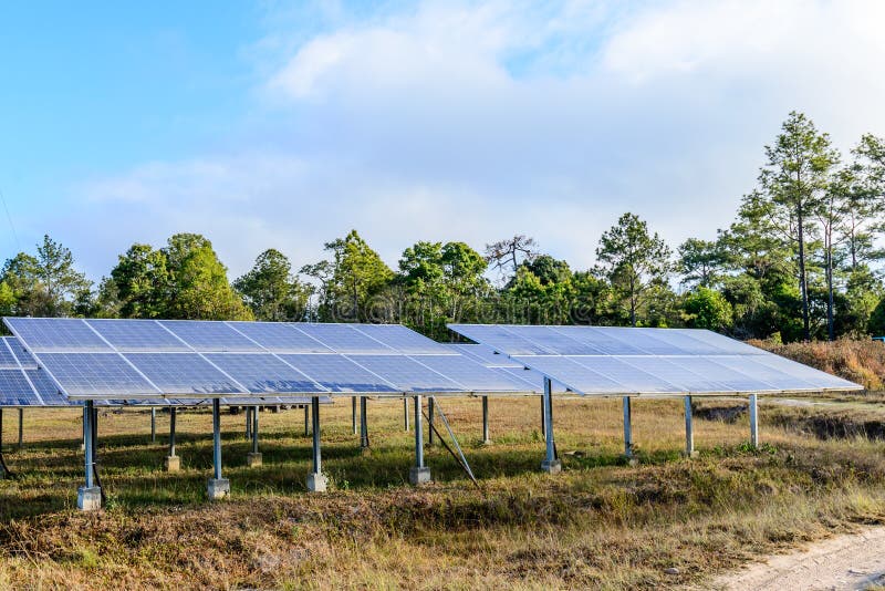 Solar Cells for Renewable Solar Energy with Sun Stock Photo - Image of ...