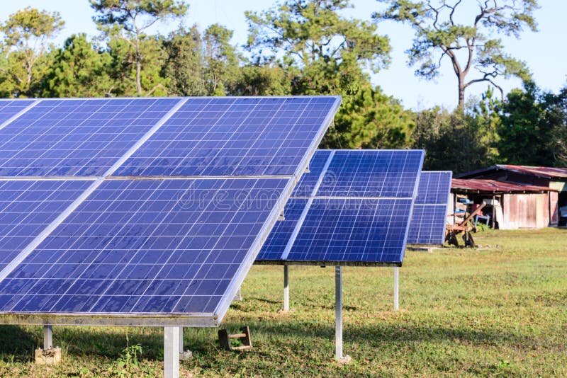 Solar cells for renewable solar energy with sun - Stock Image - Everypixel