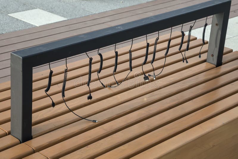 Solar charging bench 2 stock photo. Image of nature, generation - 86278060