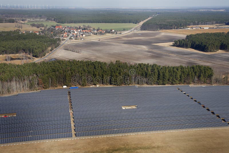 Solar collector field stock image. Image of construction - 23721131