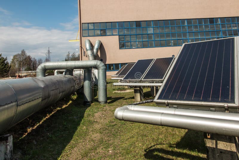 Solar Collectors in the Heat Stock Photo - Image of solar, collector ...
