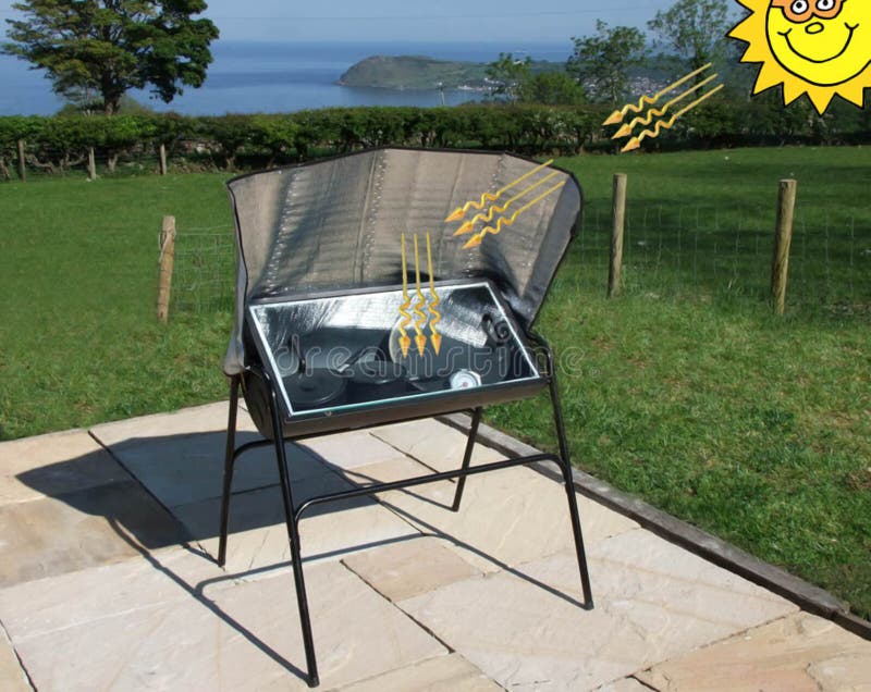 Solar Cooking in a Converted Bbq Solar Oven Stock Photo - Image of ...