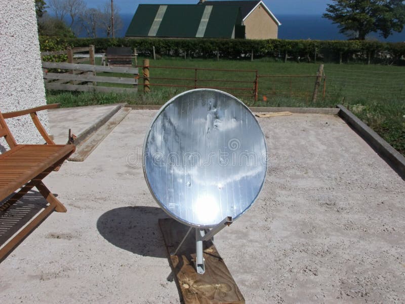 Solar Cooking Converted Satellite Dish Parabolic Mirror Dish on a Stand ...