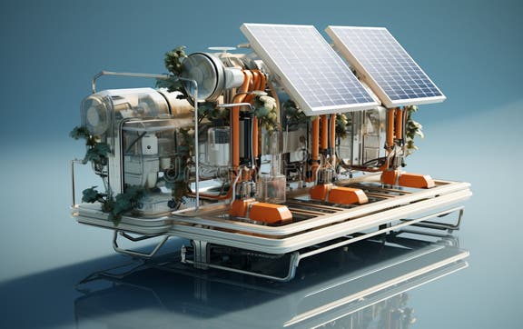 Solar Desalination Units Against White -Generative Ai Stock Photo ...