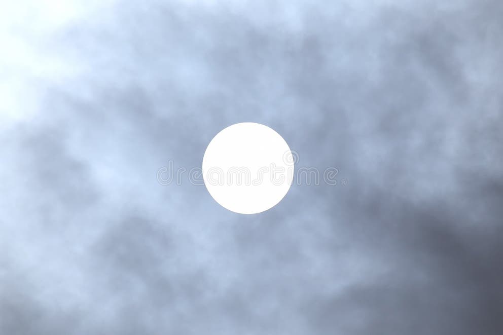 Solar Disk at Noon through the Clouds Stock Image - Image of weather ...