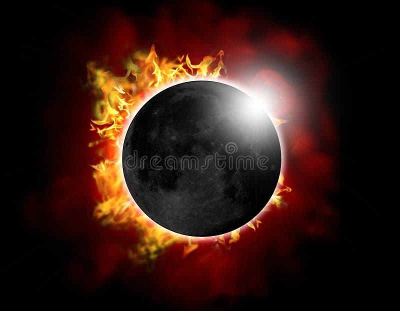 Solar eclipse stock vector. Illustration of flames, astronaut - 20511971
