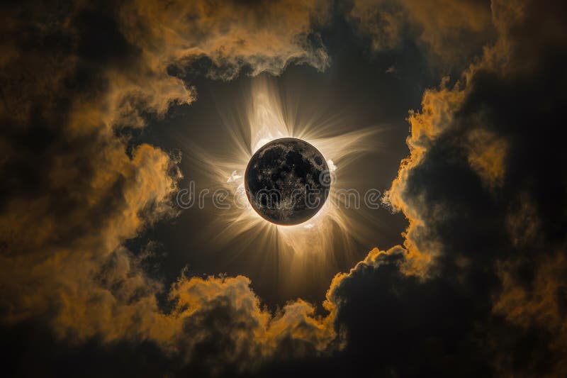 A Solar Eclipse As Seen through the Clouds. AIG51A Stock Photo - Image ...
