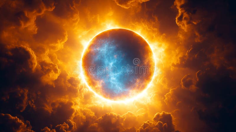 Solar Eclipse on Blue Beautiful Sky Stock Image - Image of telescope ...