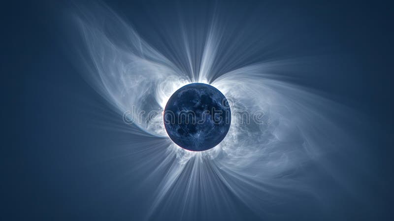 Solar Eclipse with Bright Corona Effect in the Night Sky. Majestic ...