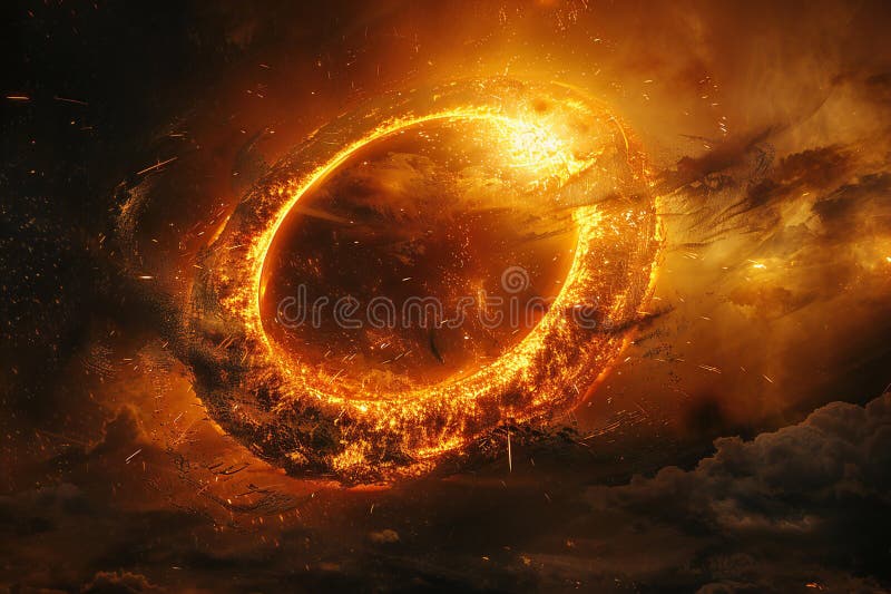A Solar Eclipse is Bright with Orange Light, High Quality, High ...