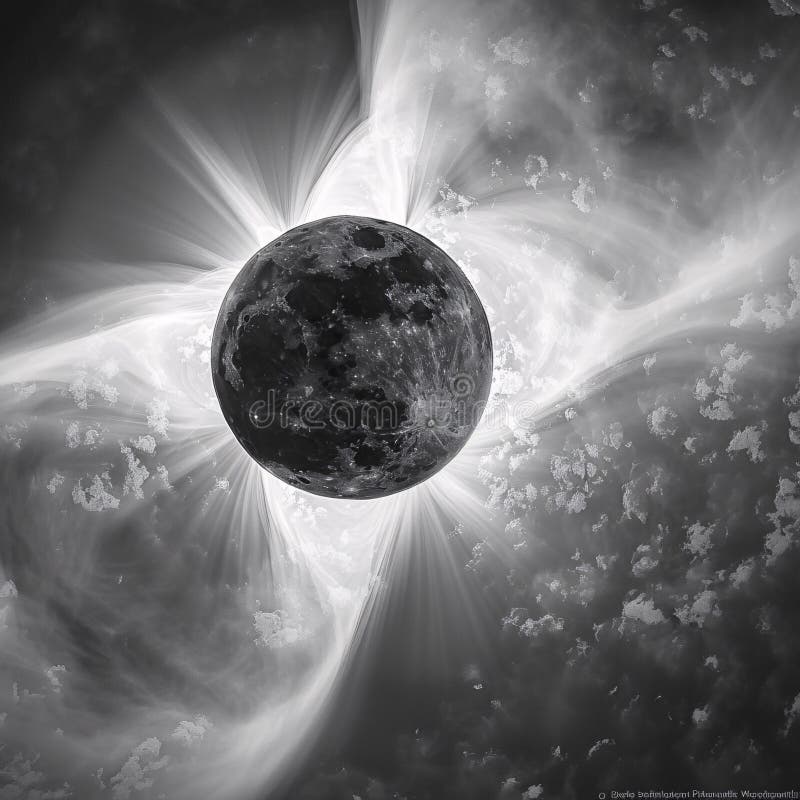 Solar Eclipse Brilliance: Celestial Shadows and Light Stock ...