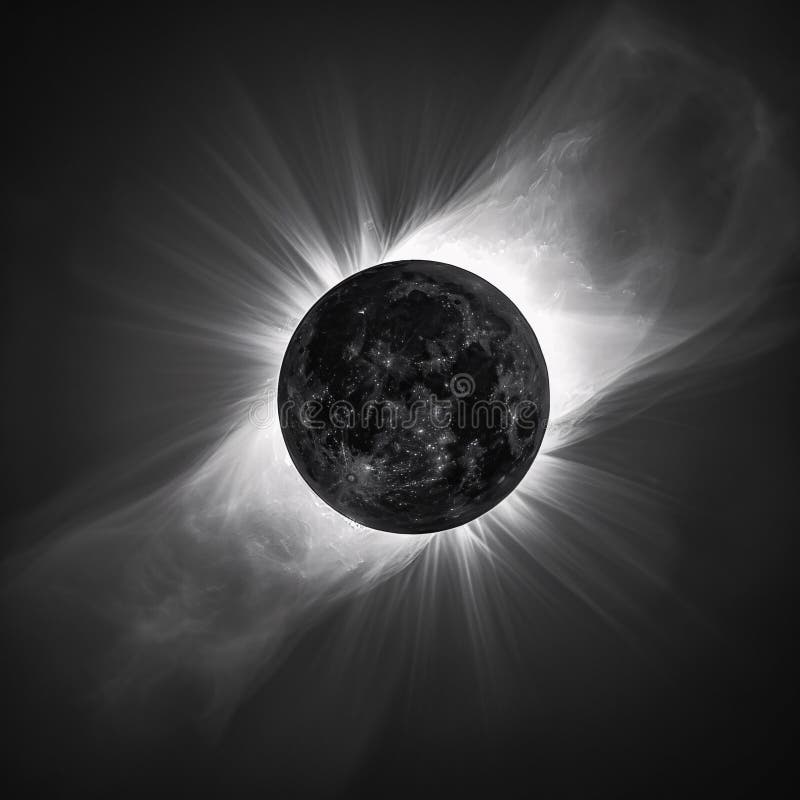 Solar Eclipse Brilliance: Celestial Shadows and Light Stock ...