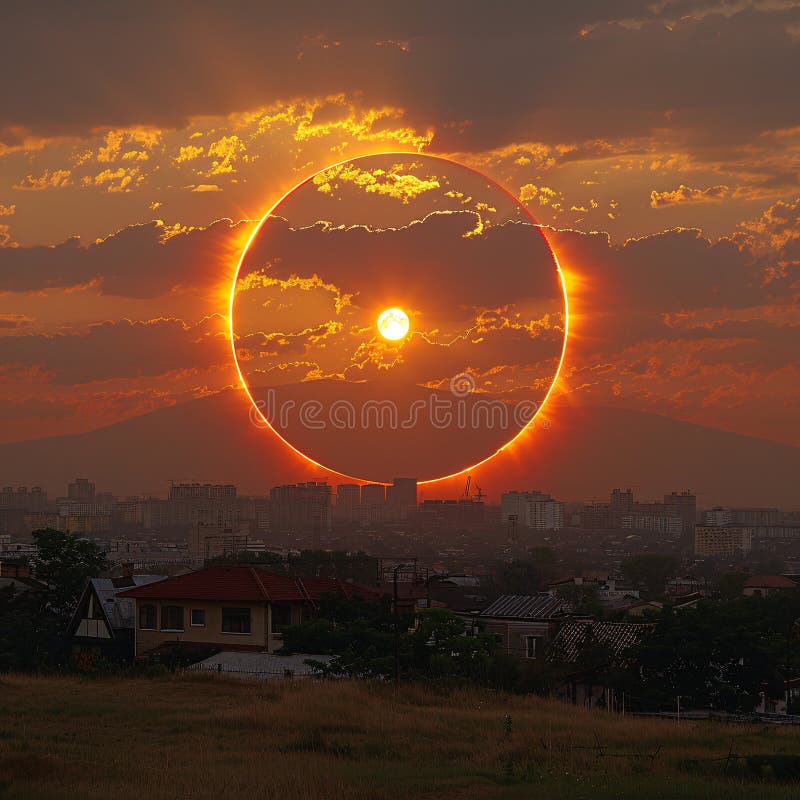 Solar Eclipse Brilliance: Celestial Shadows and Light Stock ...