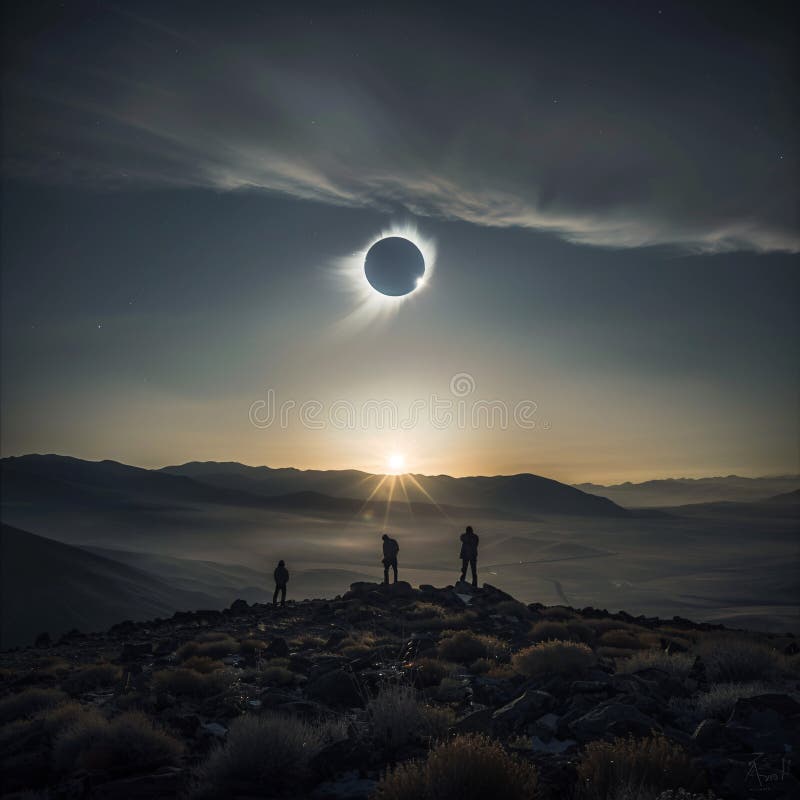 Solar Eclipse Brilliance: Celestial Shadows and Light Stock ...