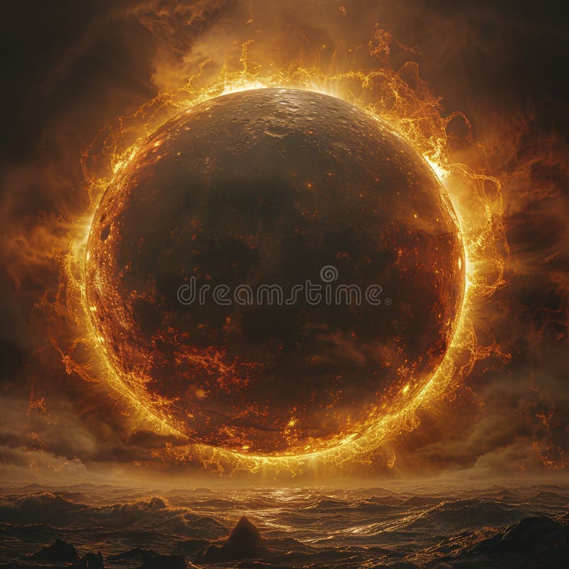 Solar Eclipse Brilliance: Celestial Shadows and Light Stock ...