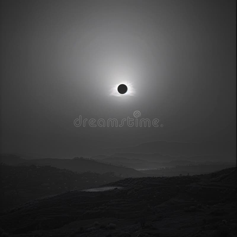 Solar Eclipse Brilliance: Celestial Shadows and Light Stock ...