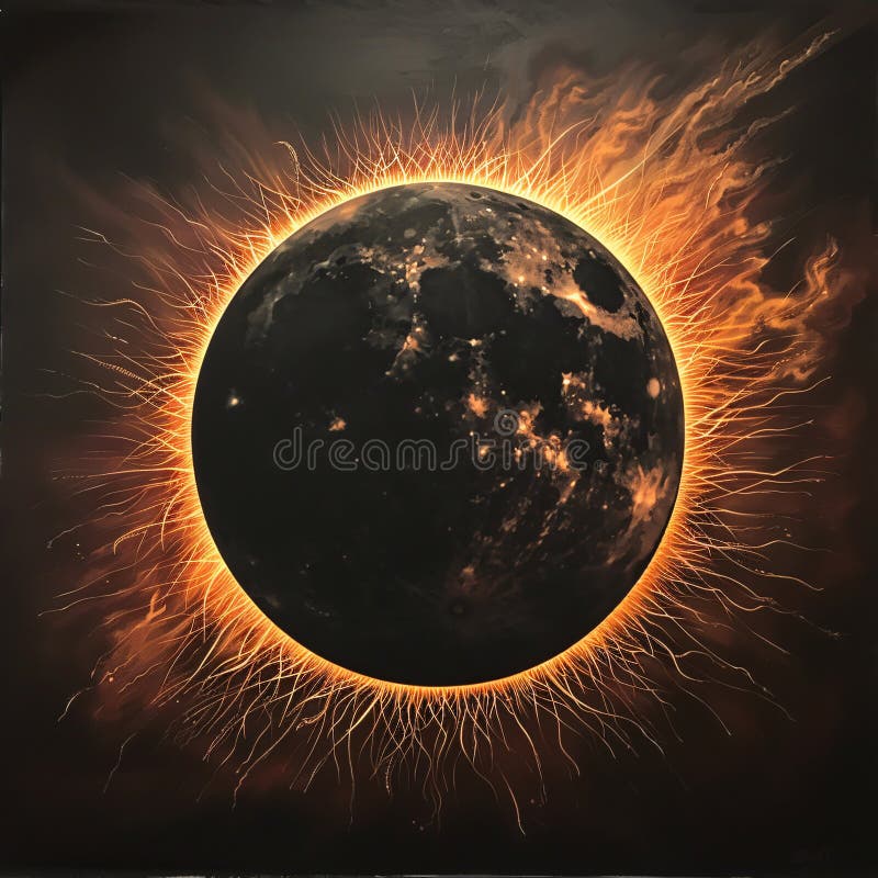 Solar Eclipse Brilliance: Celestial Shadows and Light Stock ...