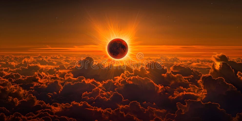 Solar Eclipse in the Clouds Stock Image - Image of star, eclipse: 324636155