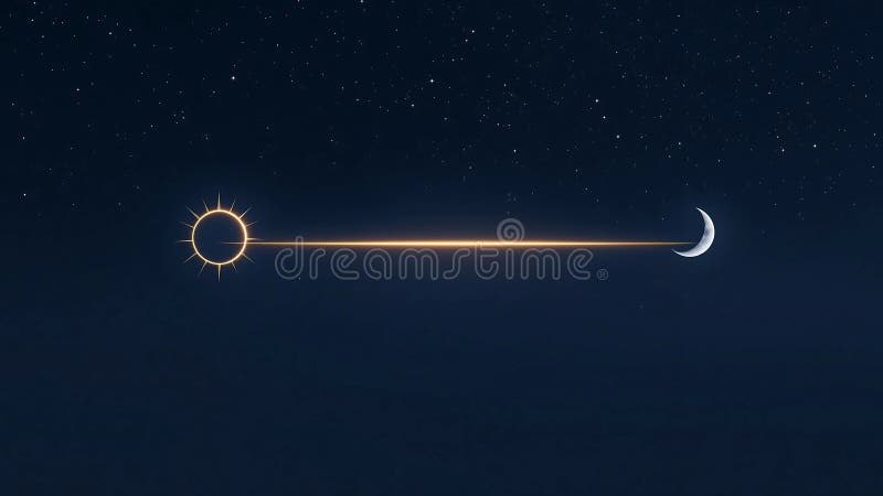 Solar Eclipse and Crescent Moon (Generative AI) Stock Illustration ...