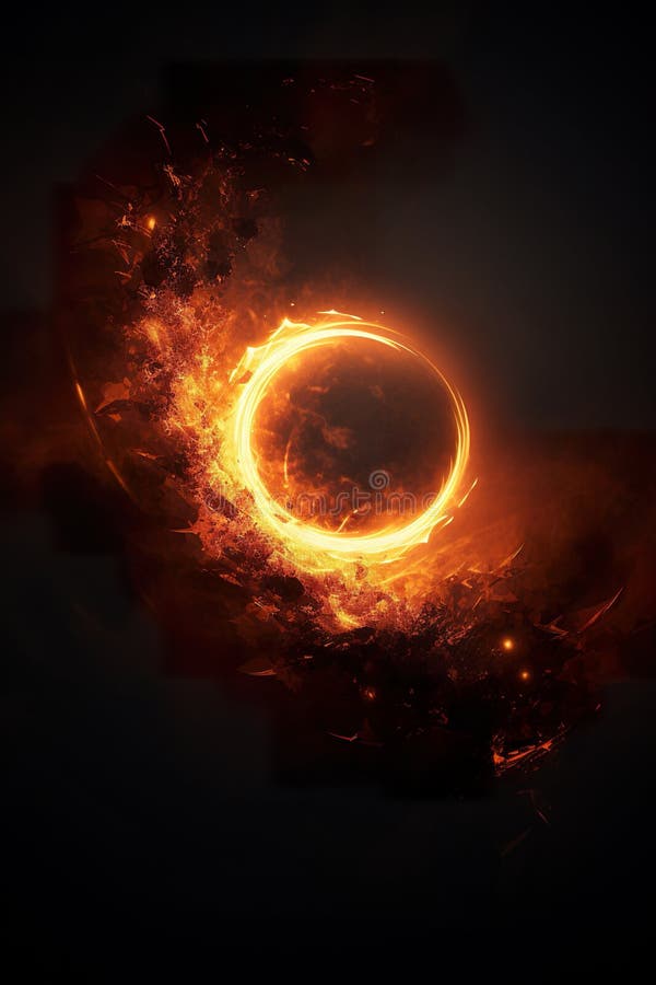 Solar Eclipse Disk on Black Night Sky, Dark Background with Black Hole ...
