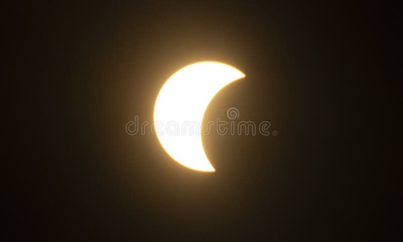 Solar Eclipse 2024 from Evansville, in Partial Zoom Stock Photo - Image ...